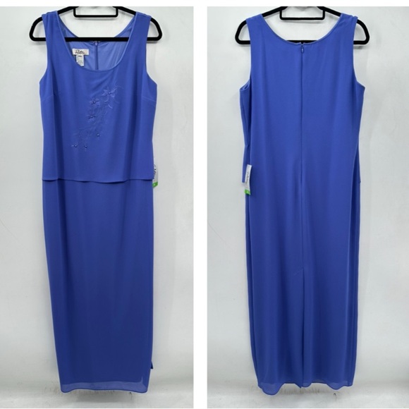 Patra | Dresses | Patra Blue Polyester Floral Embroidered Mother Of ...